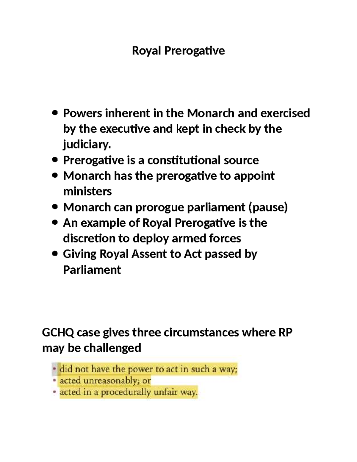RP Essay: Analyzing the Relevance and Reform of Royal Prerogative Powers - Studocu