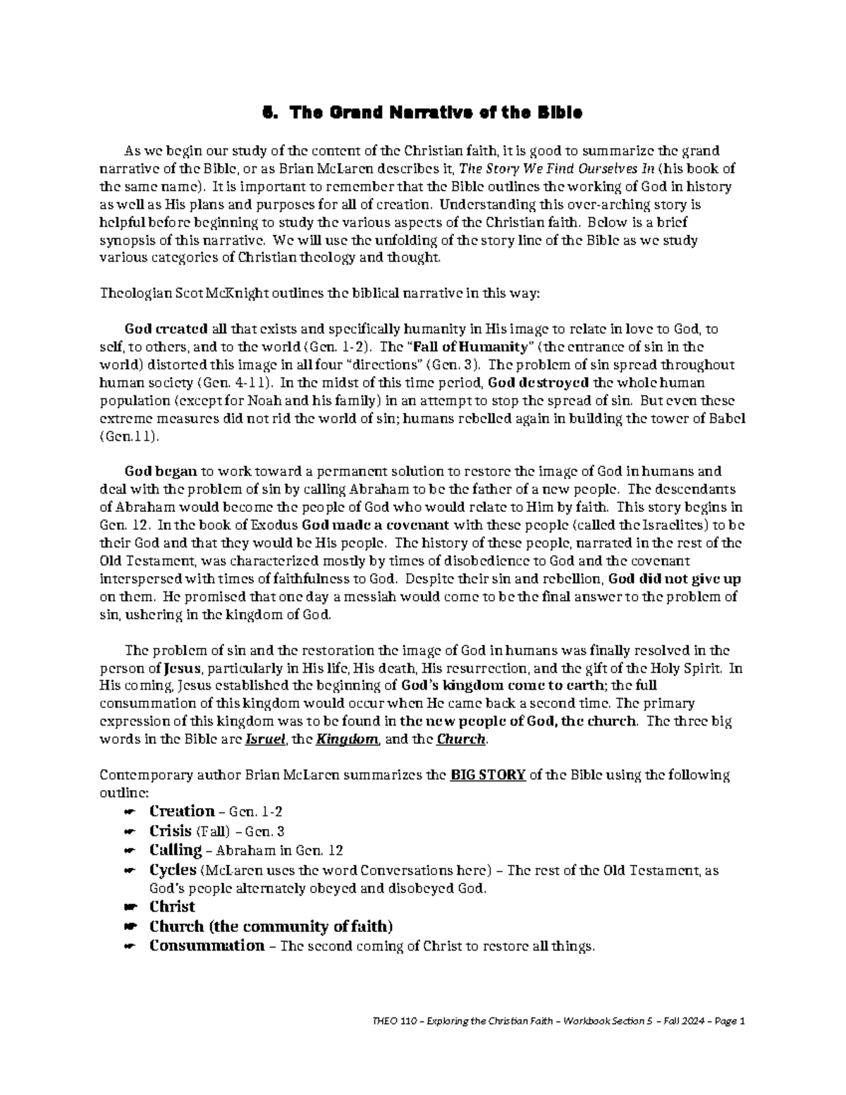 The Grand Narrative of the Bible: Understanding Christian Worldview ...