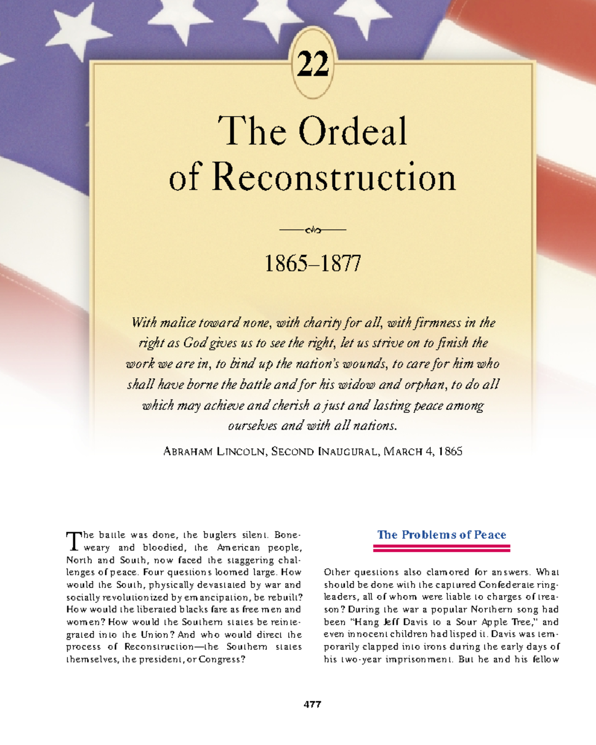Americanpageantchapter 22 - 22 The Ordeal of Reconstruction 1865– With ...