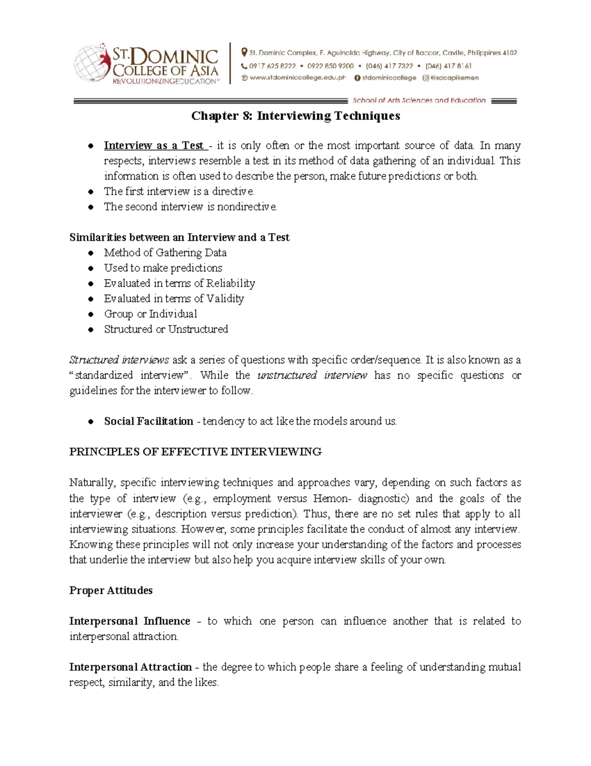 Chapter 8: Interviewing Techniques and Their Role in Data Collection ...