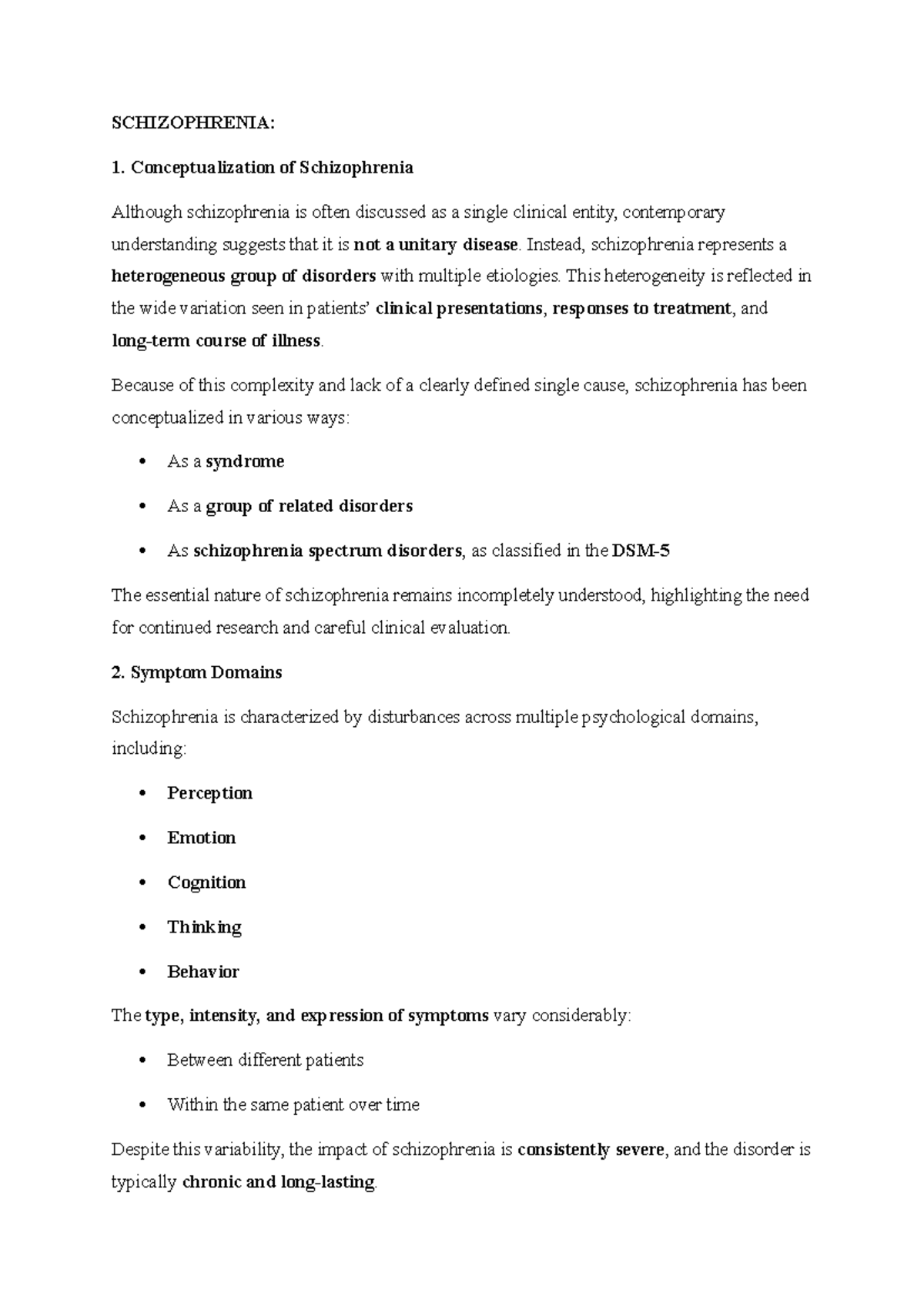 SCHIZ 101: Comprehensive Notes on Schizophrenia Concepts and Symptoms ...