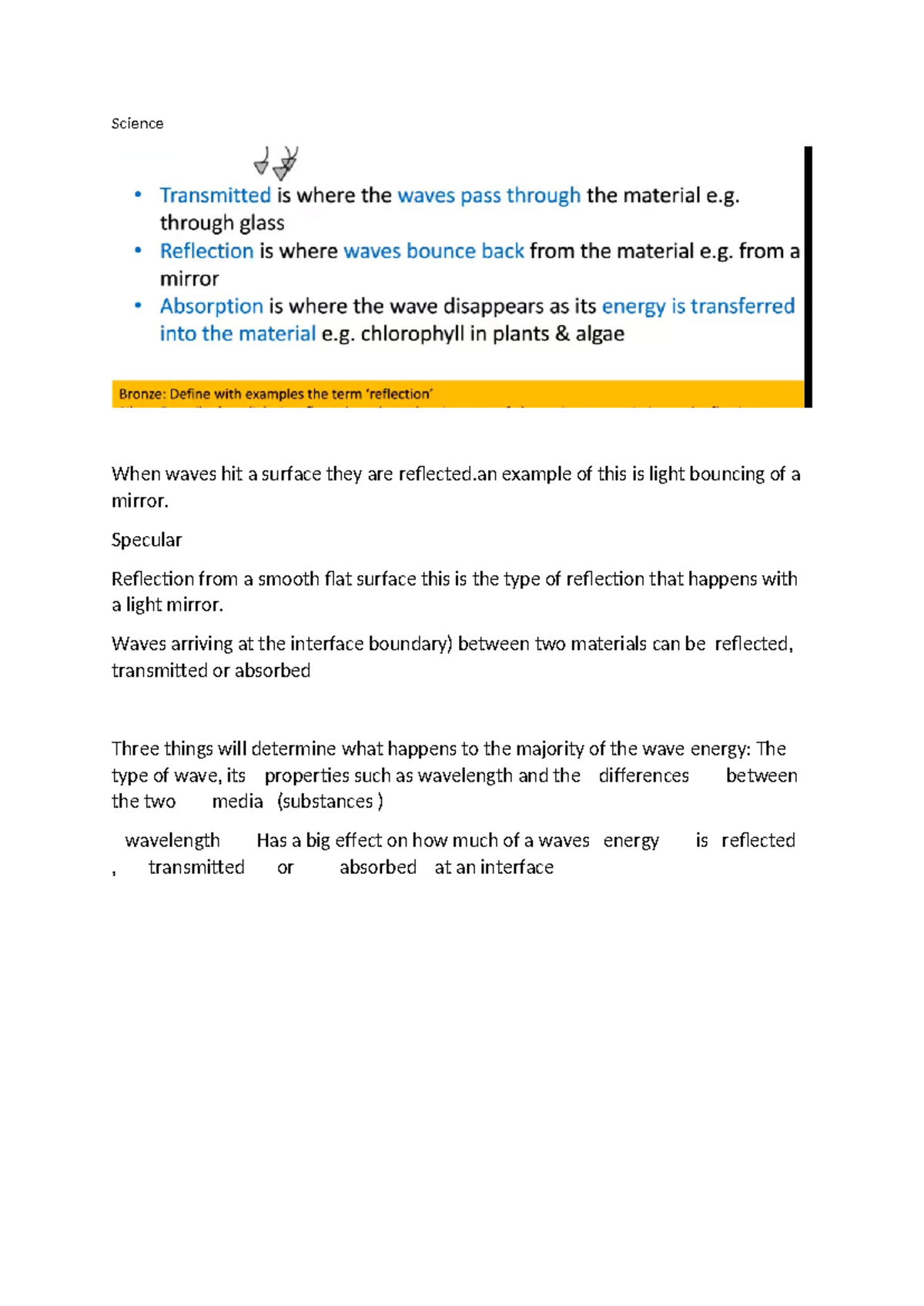GCSE Science: EM Wave Properties and Their Reflection Behavior - Studocu
