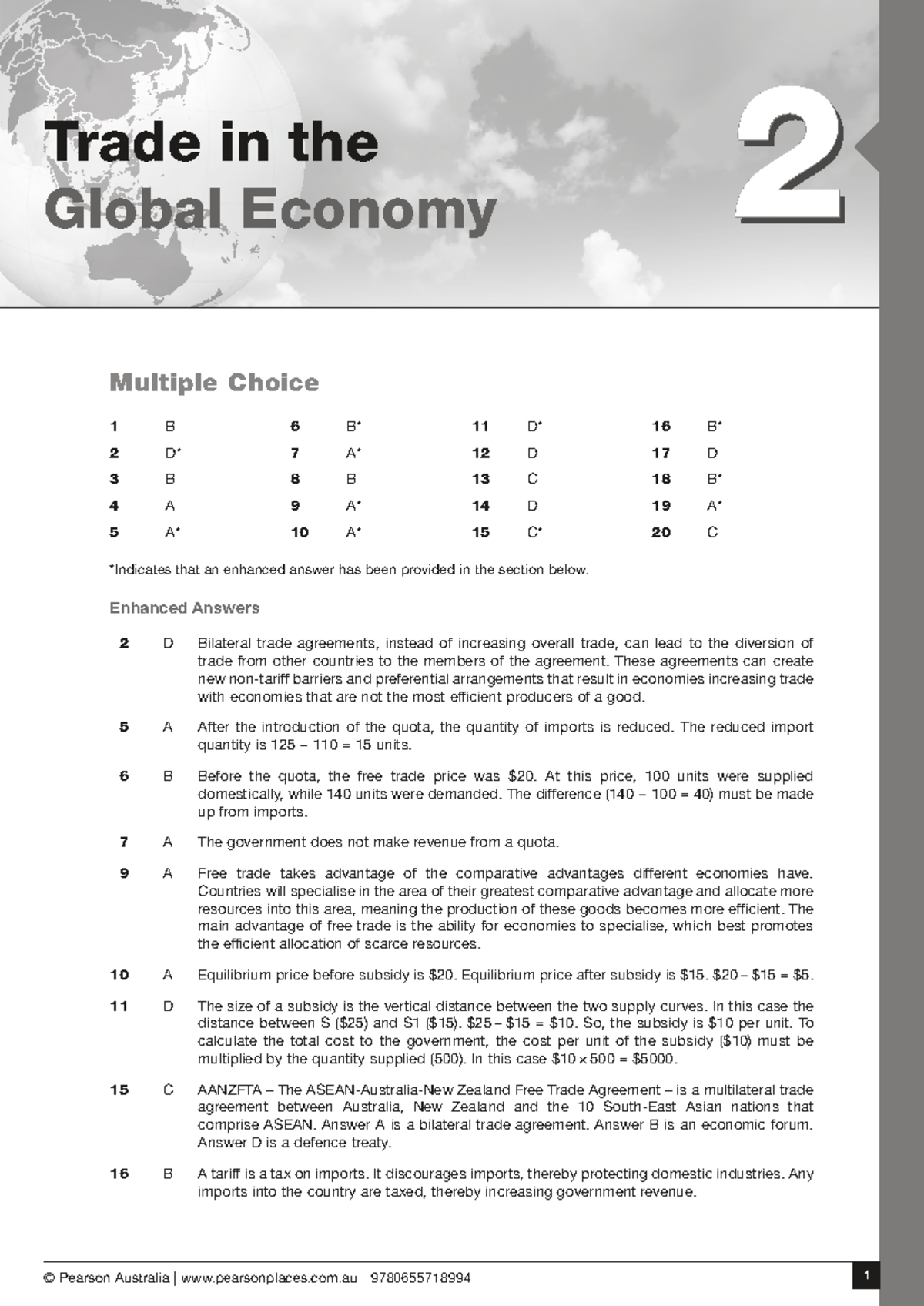 CH2 - Trade in the Global Economy Workbook Answers - Studocu