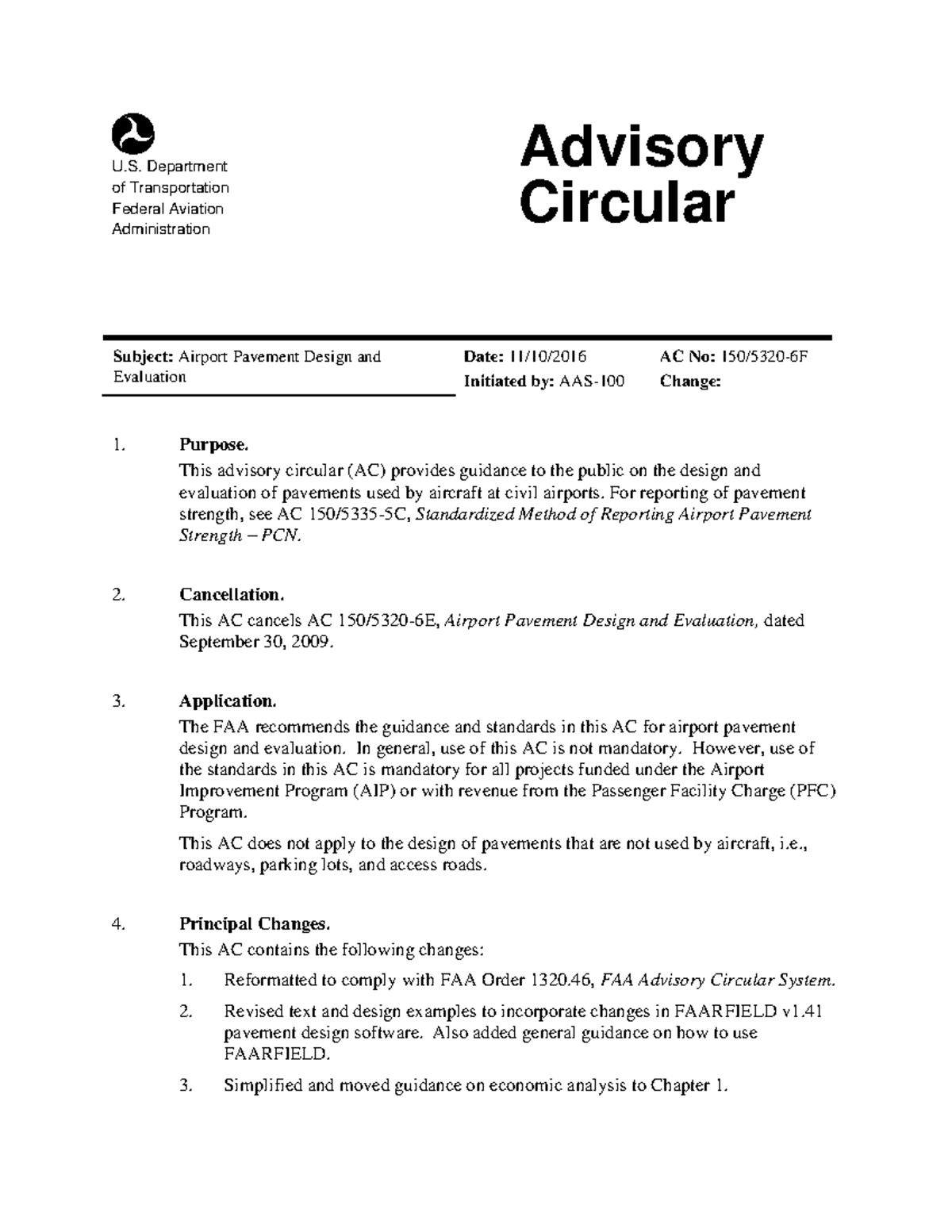 AC 150/5320-6F: Airport Pavement Design & Evaluation Guidelines - Studocu