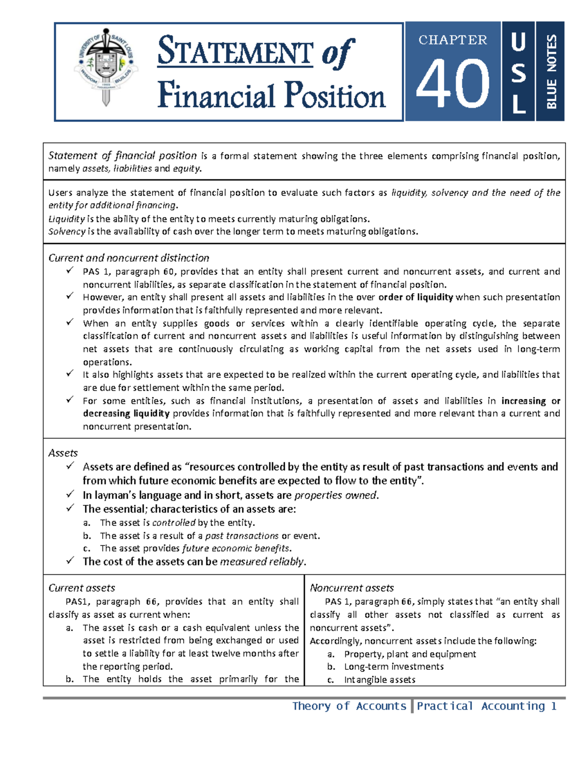 40 Statement Of Financial Position - Theory of Accounts Practical ...