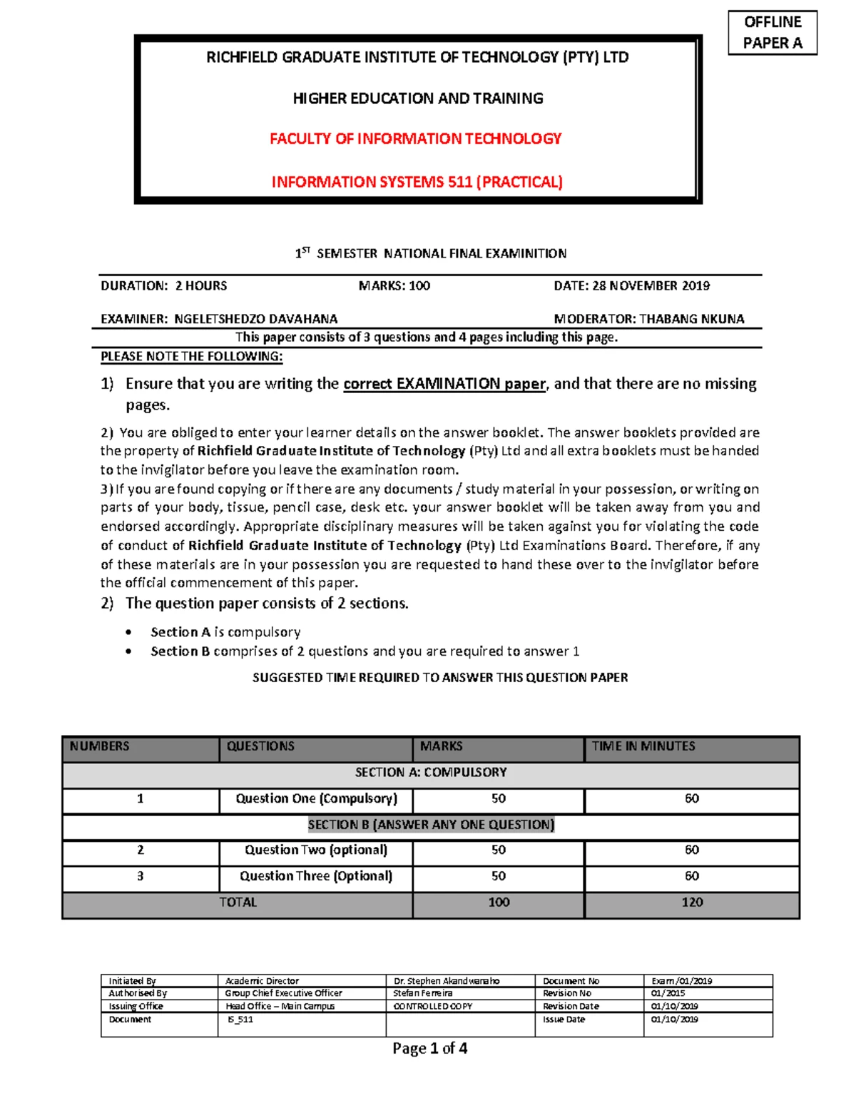 Richfield College Bursary Application Letter and Achievement ...