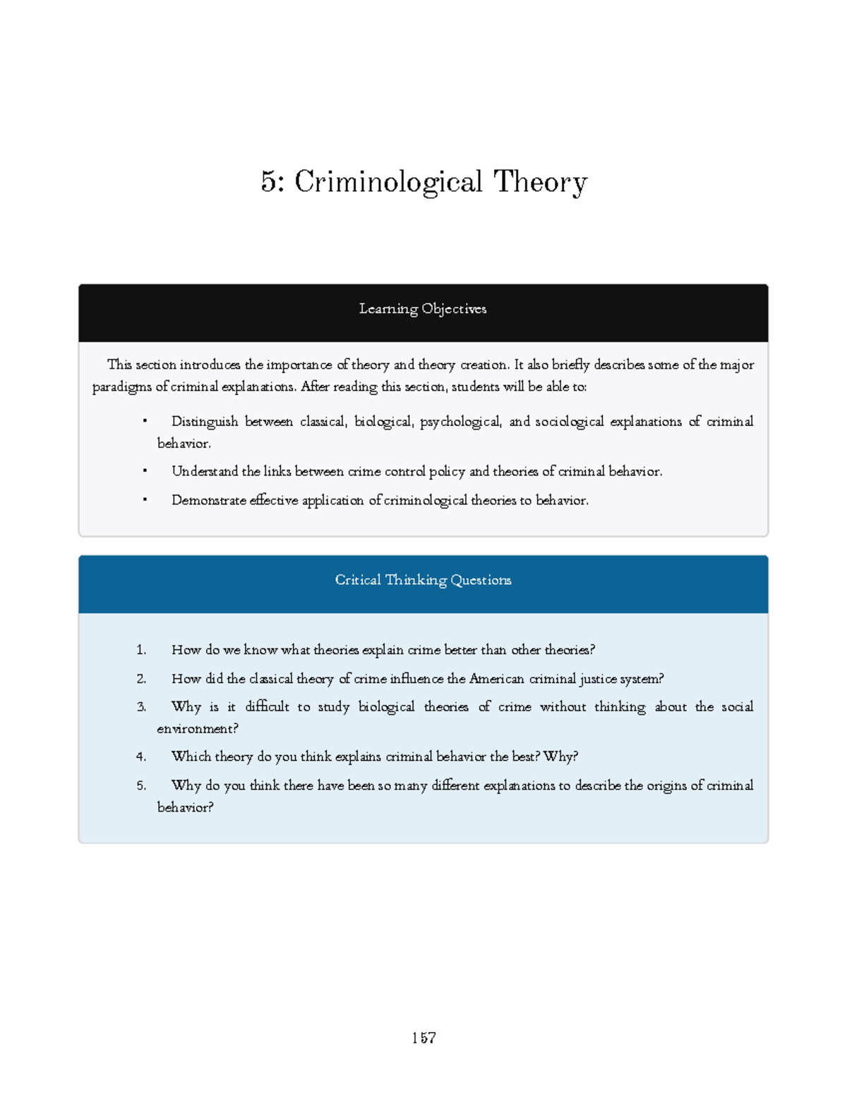 AJS 101 Textbook Chapter 5: Criminological Theories and Their ...