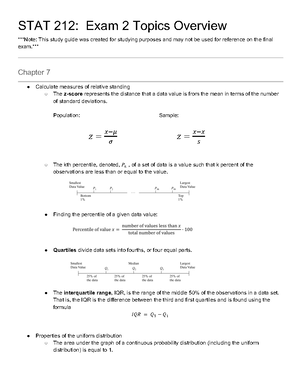 Exam 1 Formula Sheet Updated - Stat 212 – Exam 1 Formula Sheet Summary ...