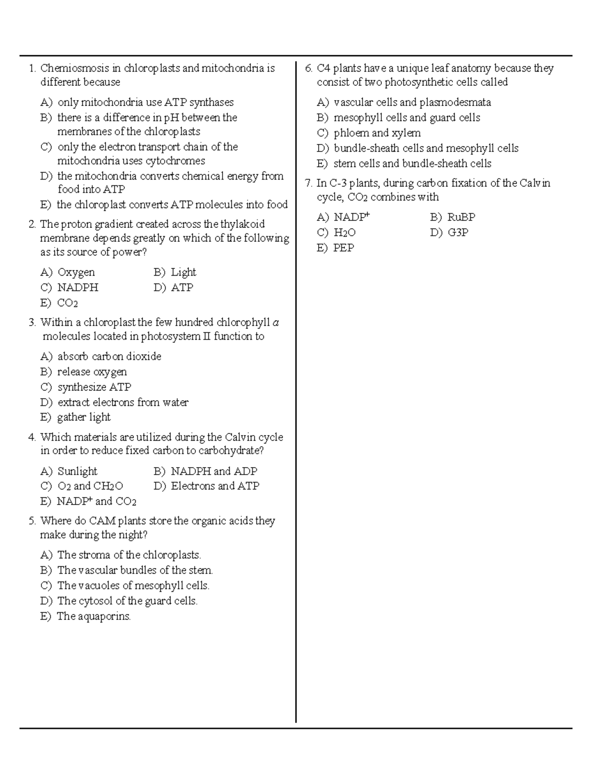 AP Photosynthesis Lecture Notes: Key Concepts and Questions - Studocu
