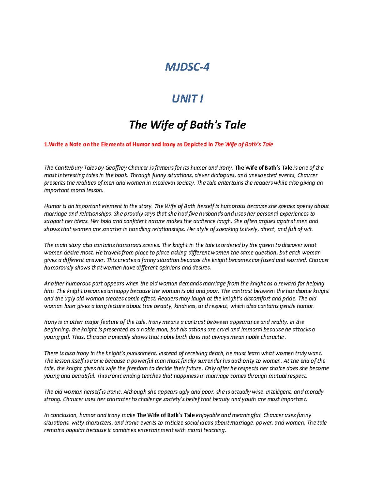 MJDSc IV IMP - Imp Notes on Humor, Irony, and Gender in Literature ...
