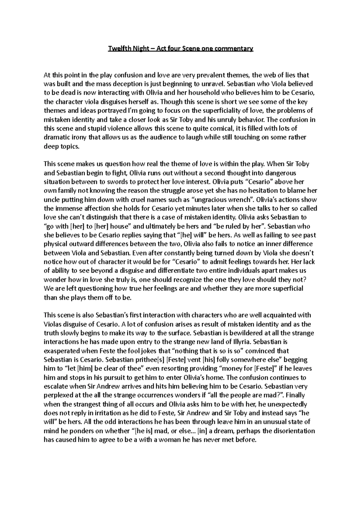 Twelfth Night analysis sheets - TWELFTH NIGHT A line-by-line ...