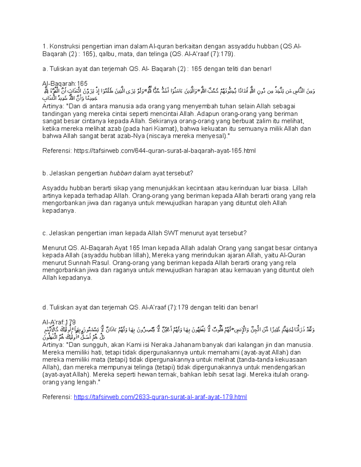 Pengertian Iman dalam Al-Quran: Hubban dan Hakikat Manusia (STUDY-IMAN ...