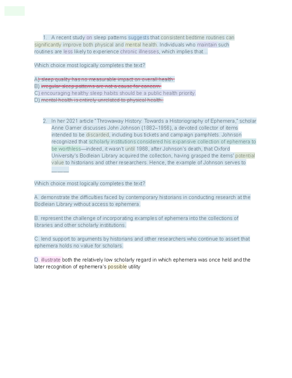 Annotated Conclusions for Warm-Up One (Course Code: N/A) - Studocu