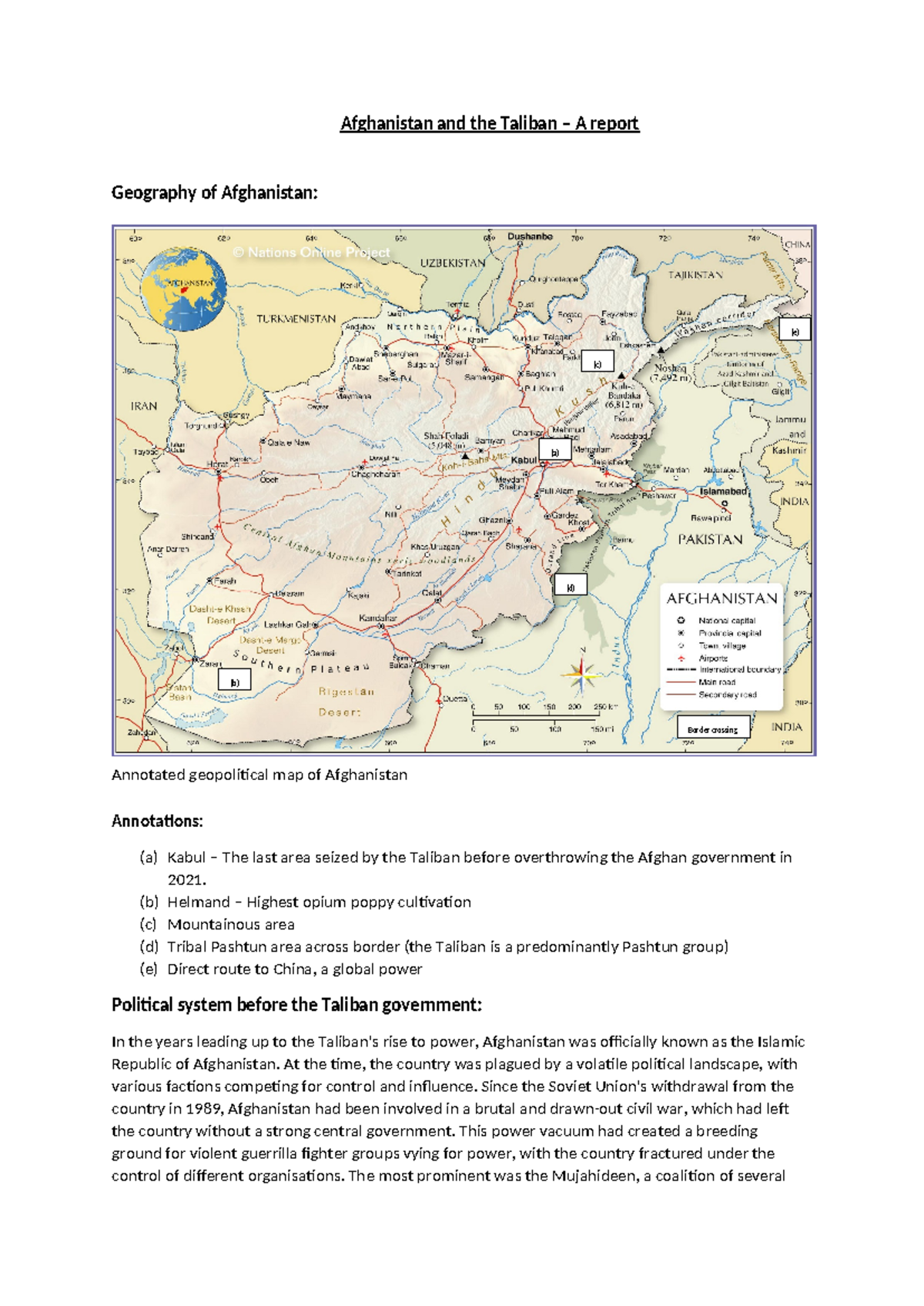 Afghanistan and the Taliban: A Comprehensive Overview and Analysis ...