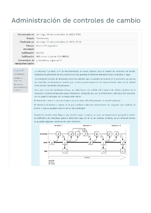 Modalidad de exámenes Semana 1 Administración de controles de cambio - Comenzado en miércoles ...