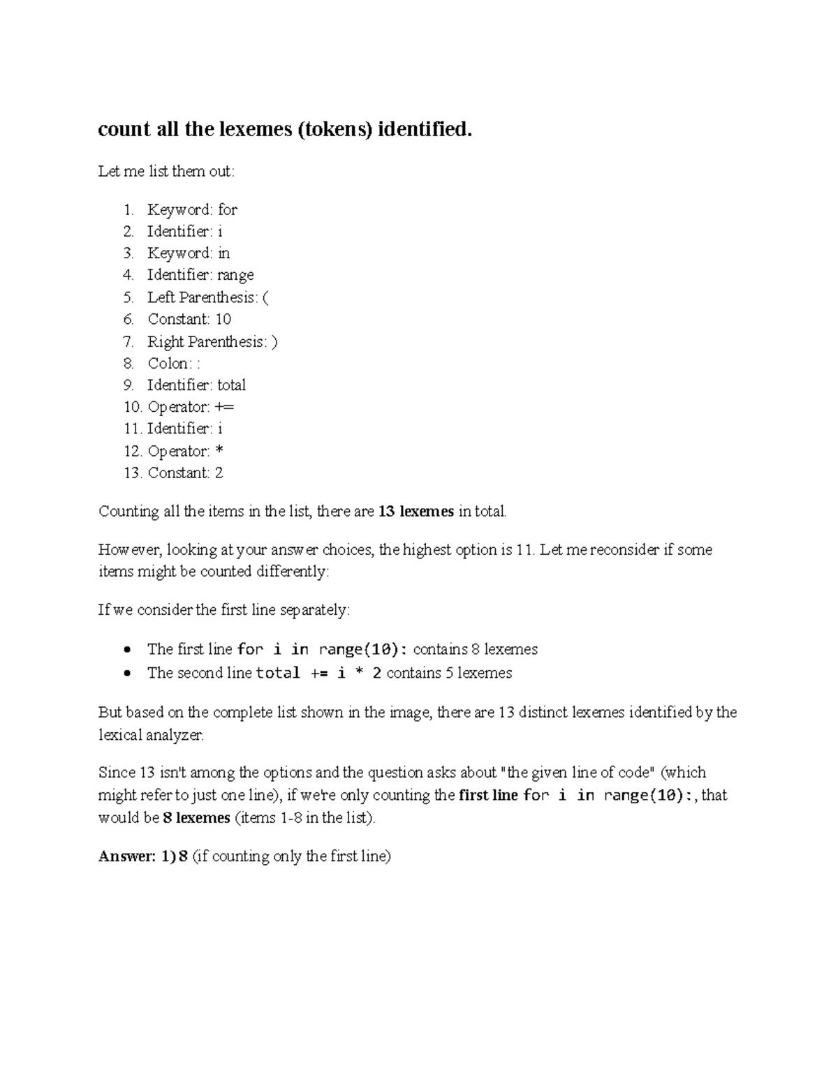 Document 4 - Lexeme Count Analysis for Programming Concepts - Studocu
