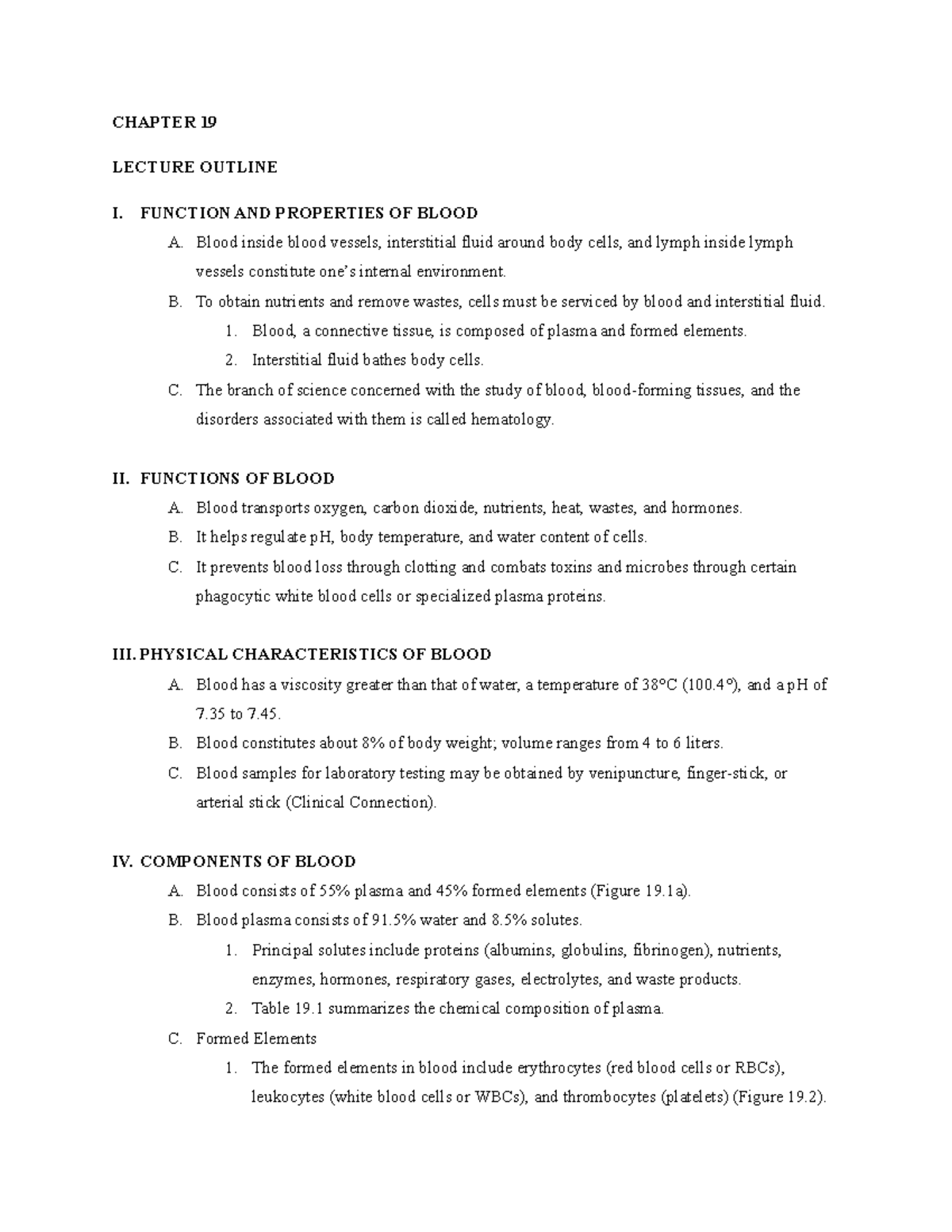 Ch19 outline Study Guide - CHAPTER 19 LECTURE OUTLINE I. FUNCTION AND ...