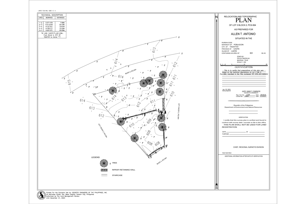 Tagaytay- Project-TOPO-PLAN-Model-Model - Date prepared: L M B Form No ...
