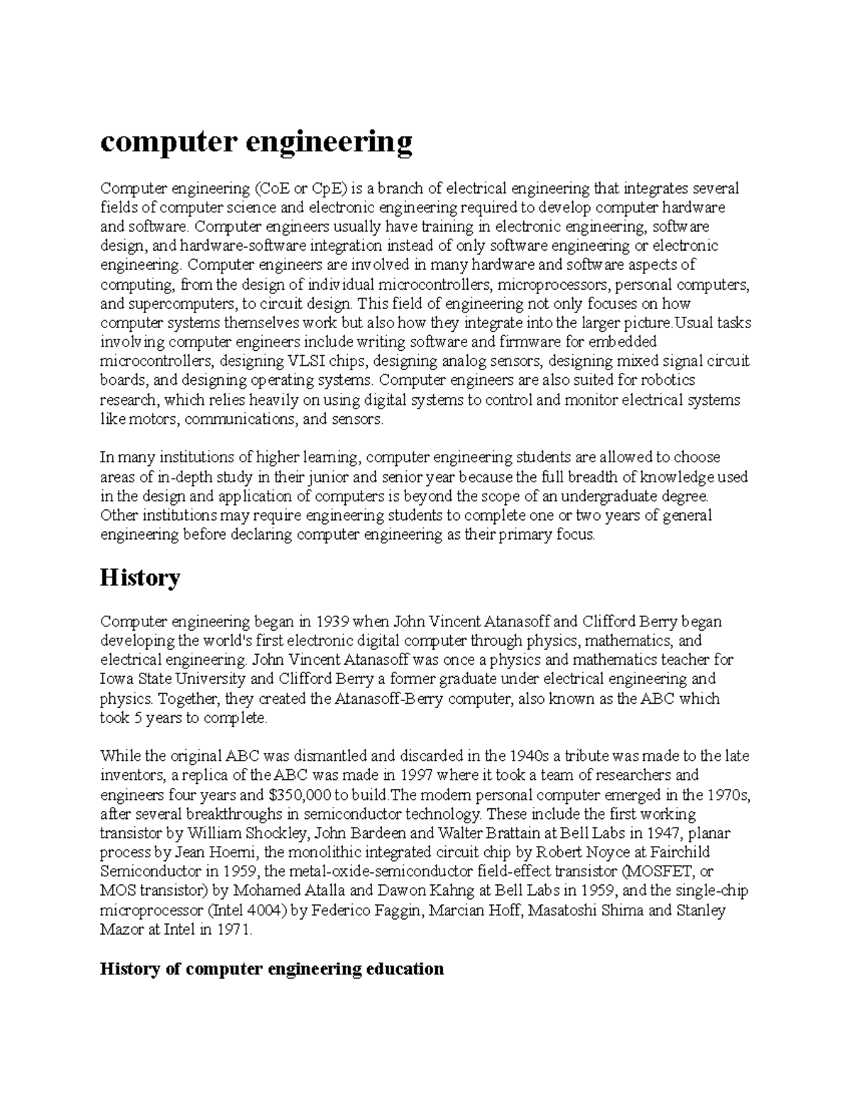 The Evolution of Computer Engineering: From ABC to Modern Applications ...