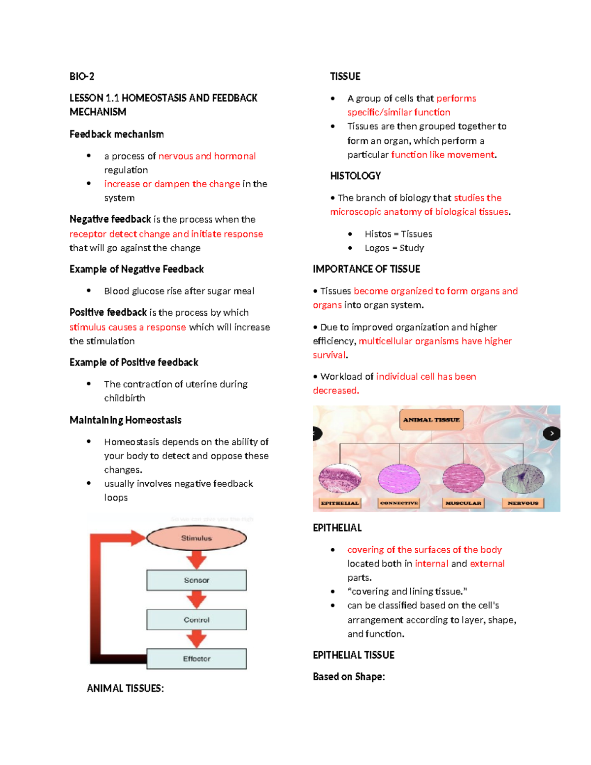 Inbound 8135514531806012126 - BIO- LESSON 1 HOMEOSTASIS AND FEEDBACK ...