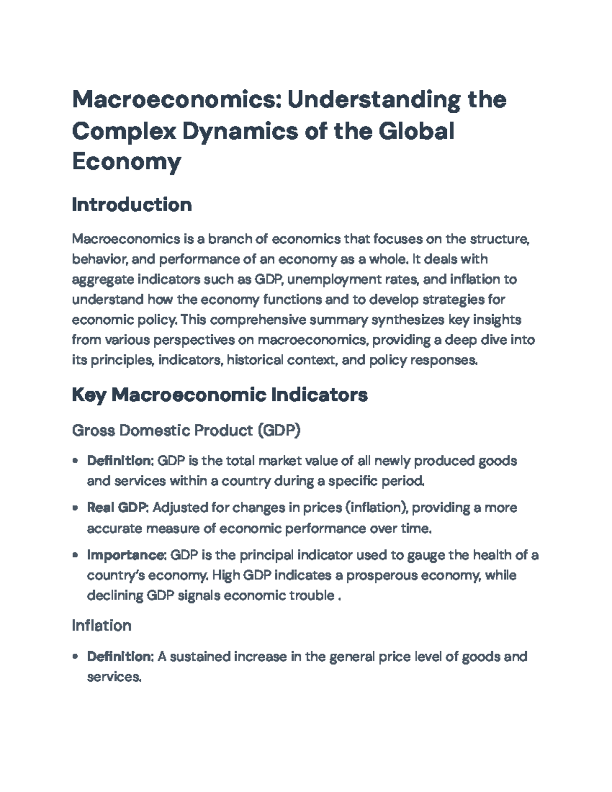 Comprehensive Insights into Macroeconomics: Key Indicators & Trends ...