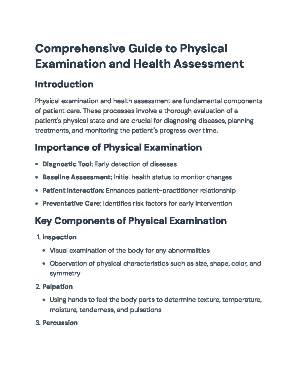 Comprehensive Guide to Physical Examination & Health Assessment ...