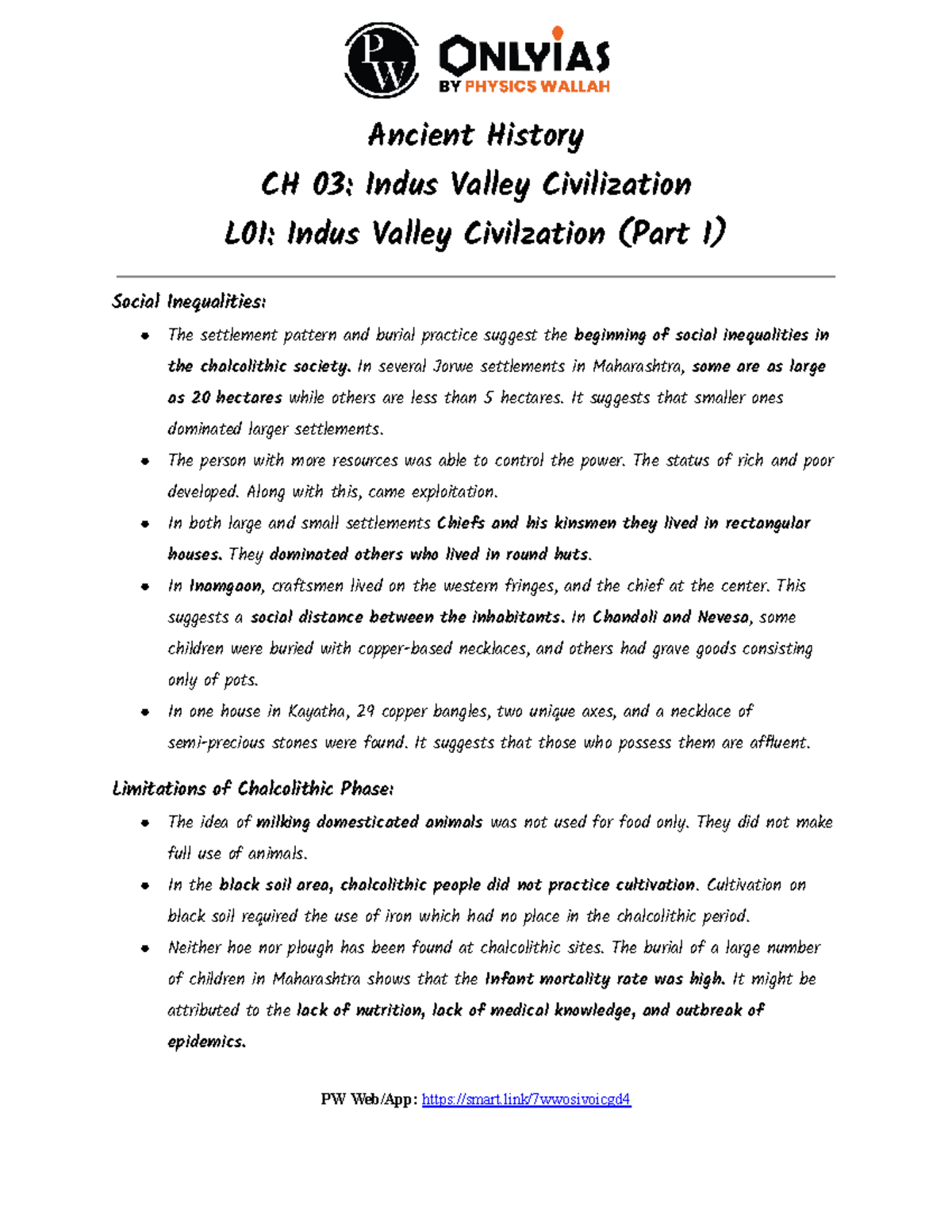 Indus Valley Civilization 01: Daily Class Notes on Settlement Patterns ...
