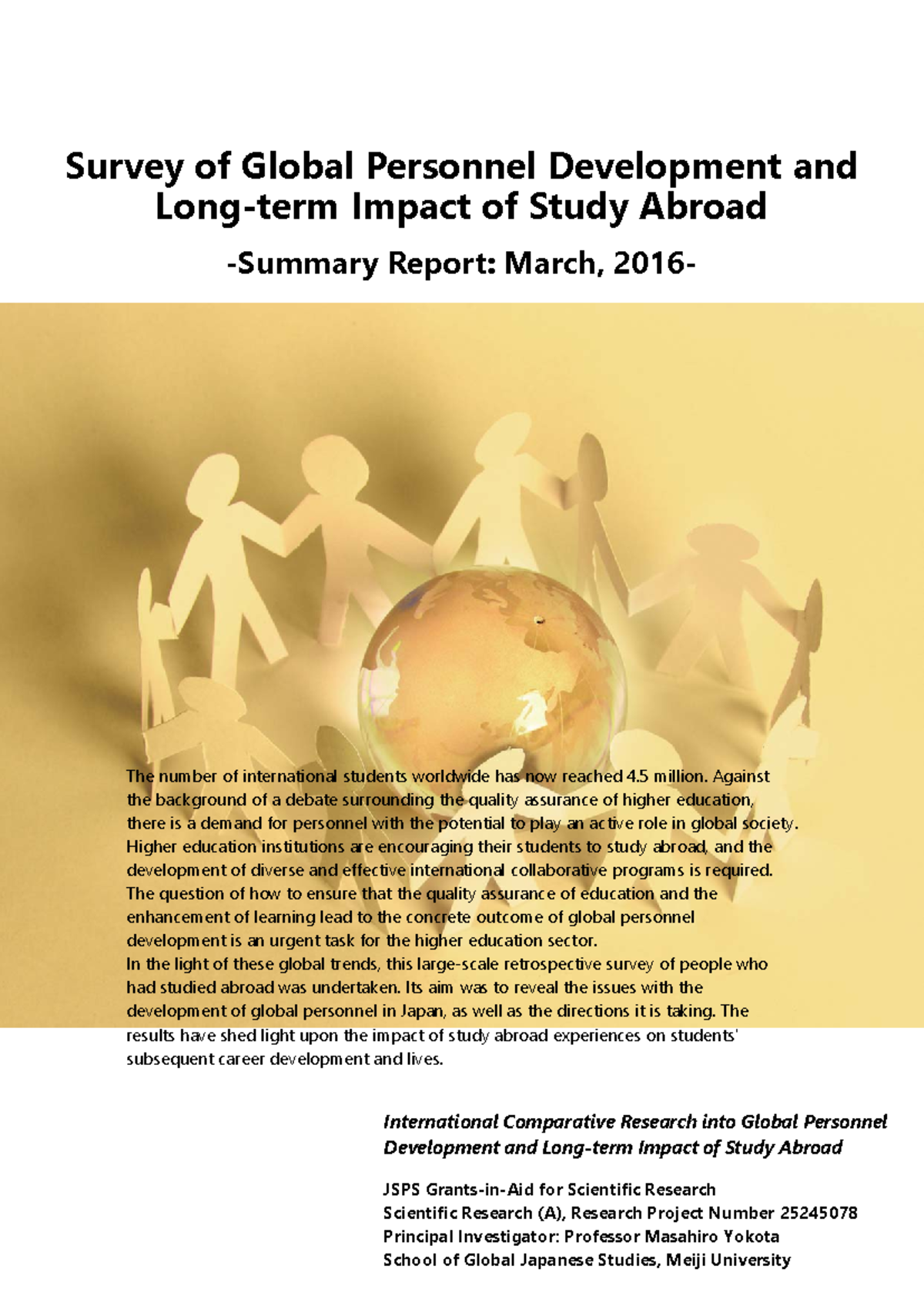 Impact of Study Abroad on Global Personnel Development: EN Summary ...