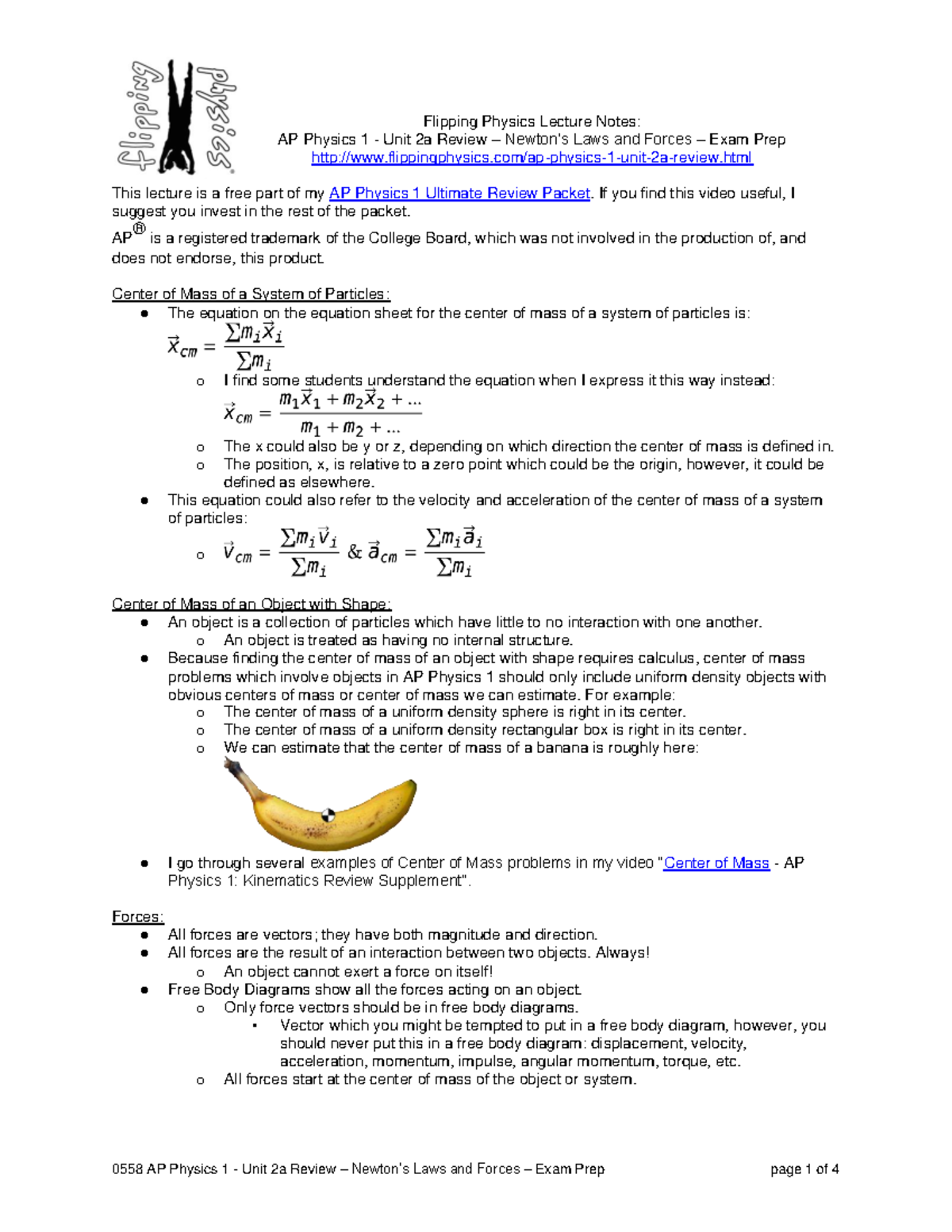 AP Physics 1 - Unit 2a Review: Newton's Laws & Forces Exam Prep - Studocu