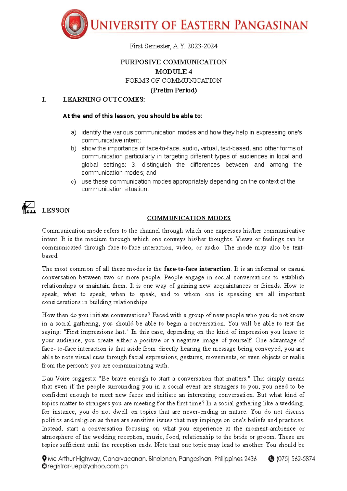 Module 4: Exploring Forms of Communication in Purposive Communication ...