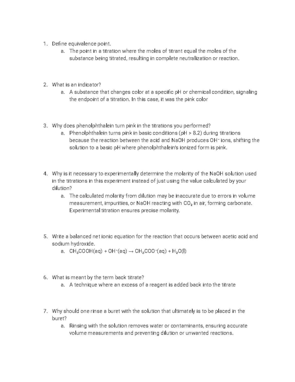 Acid-Base Titrations: Lab Notes for Tincture & Acid Bases - Studocu