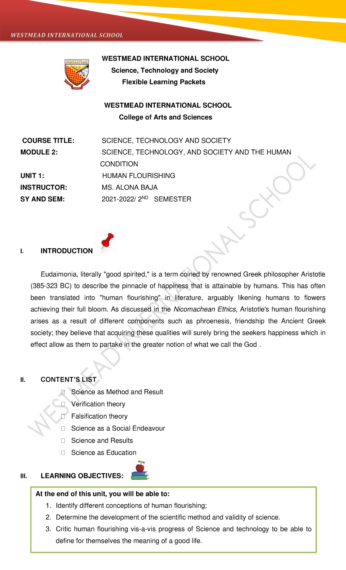 "Science, Technology, and Society: Exploring Human Flourishing (STS 101)" - Studocu