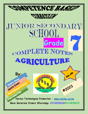 Grade 5 Agricultural & Nutritional Conservation Lesson Notes - Studocu