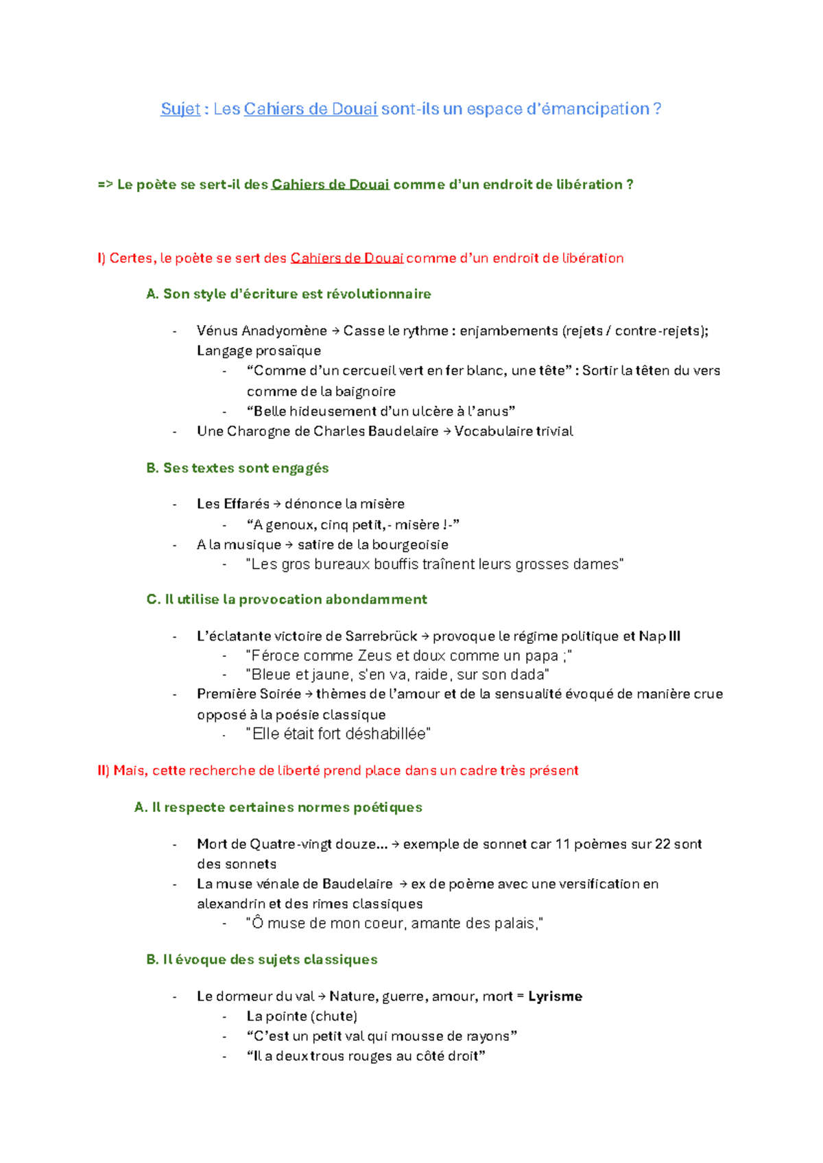 Dissertation Plan - Rimbaud et les Cahiers de Douai : Espace d ...