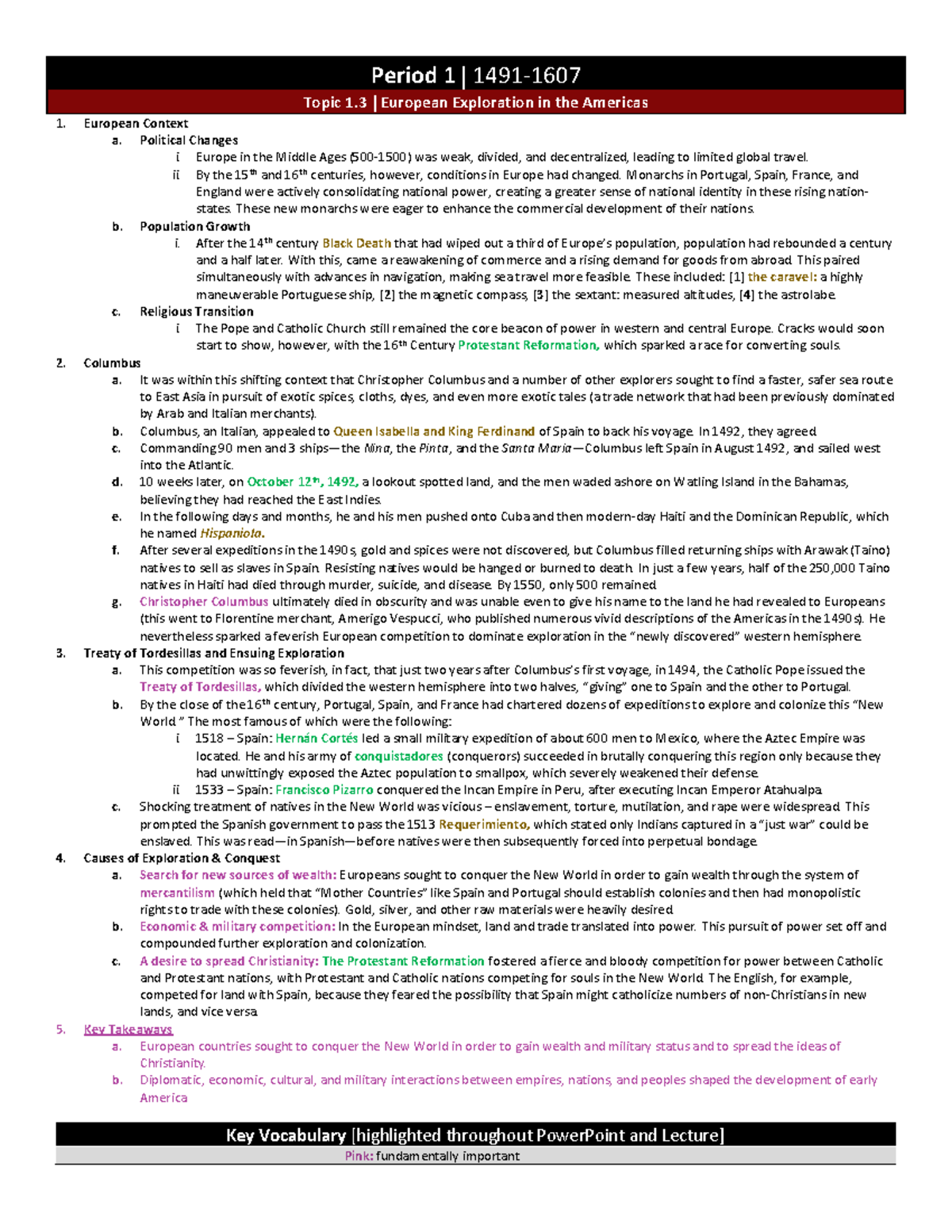 APUSH01.03 European Exploration and Its Consequences in the Americas ...