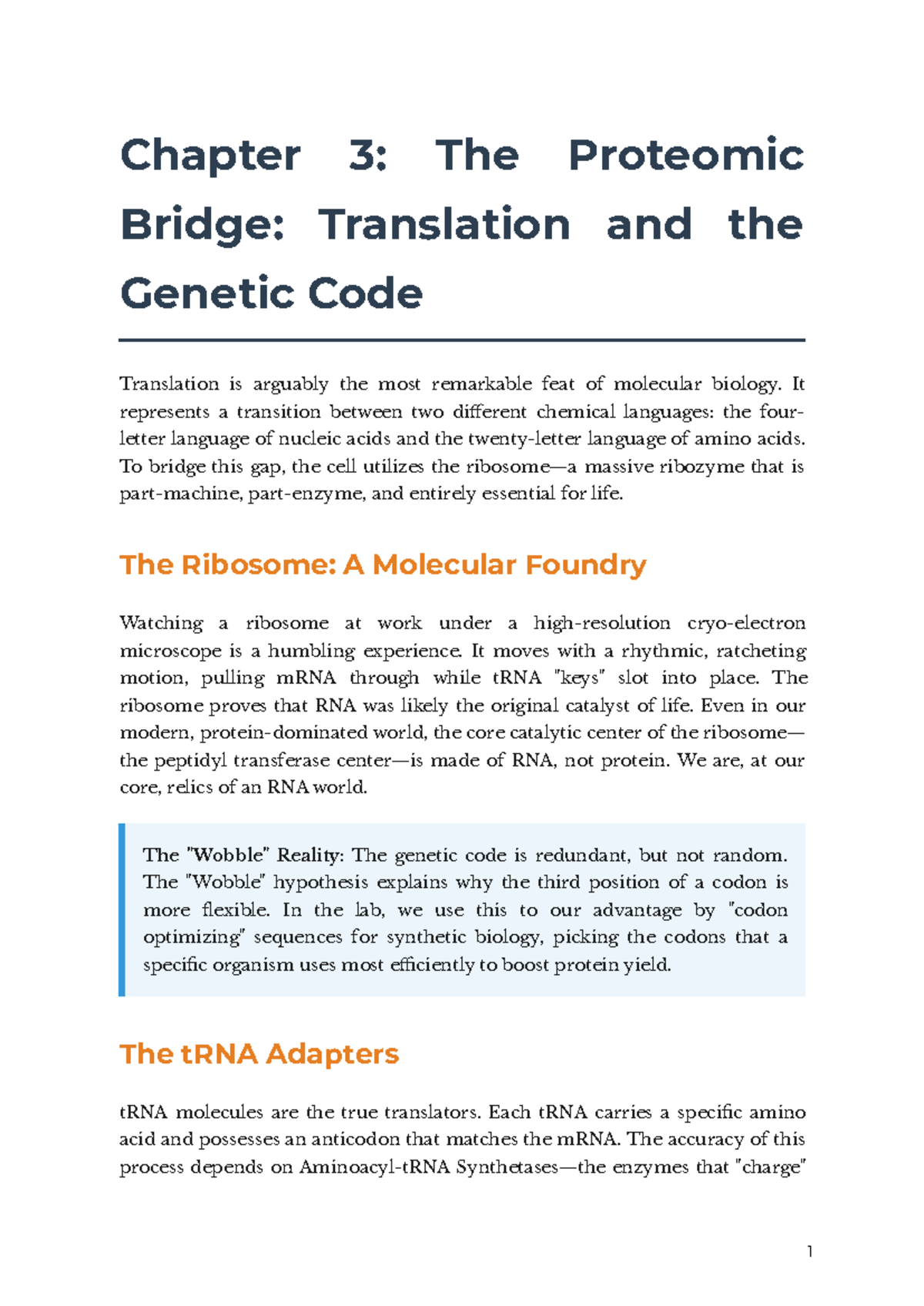 Chapter 3: The Proteomic Bridge - Translation & Genetic Code - Studocu