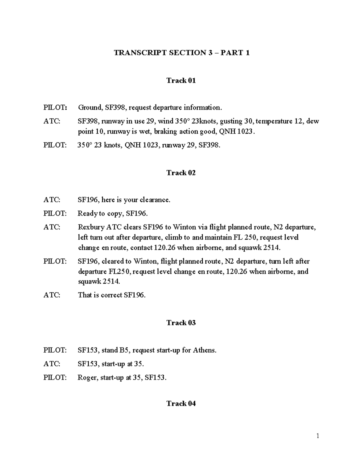 Transcript of Listening Files: ATC Communications for SF398 and Others ...