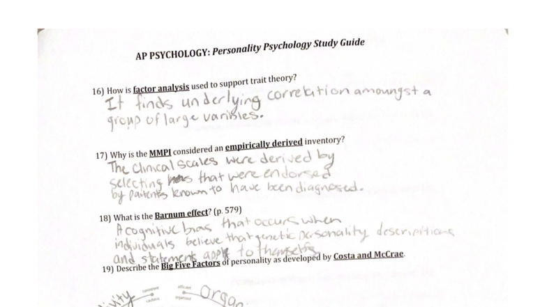 AP PSYCHOLOGY: Comprehensive Study Guide on Personality Theories - Studocu