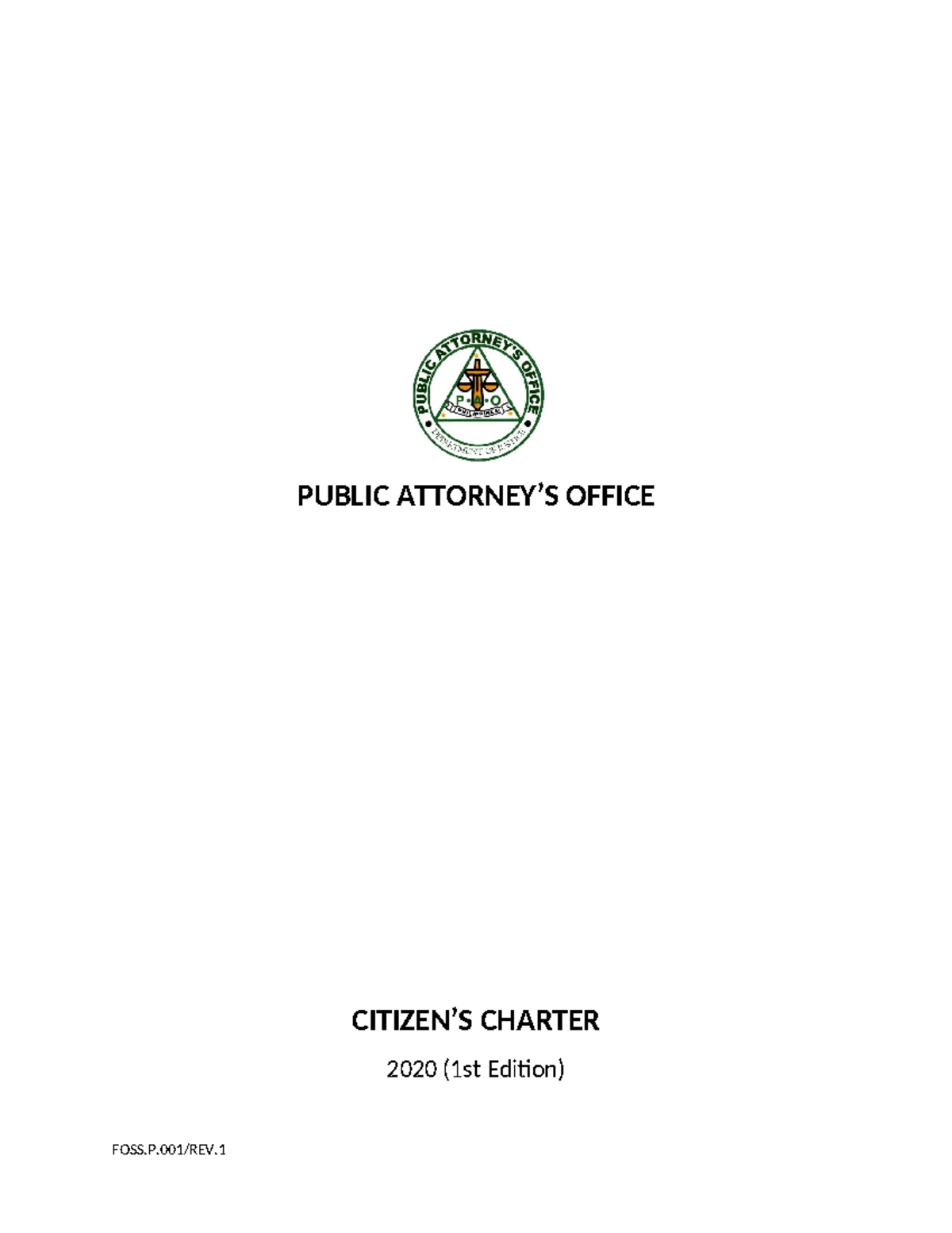 PAO Citizen's Charter Handbook - 1st Edition Overview - Studocu