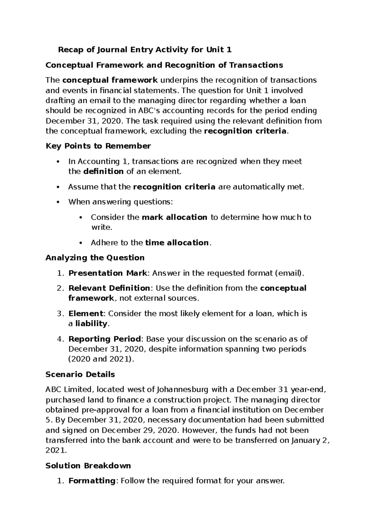 📝 Recap of Journal Entry Activity for Unit 1 - The question for Unit 1 ...