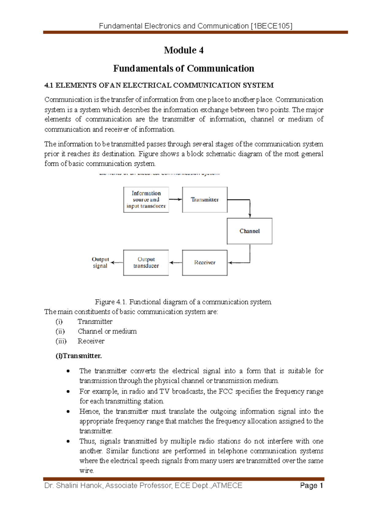 Module 4 - Fundamentals of Communication in Electronics (Fund ECE Notes ...