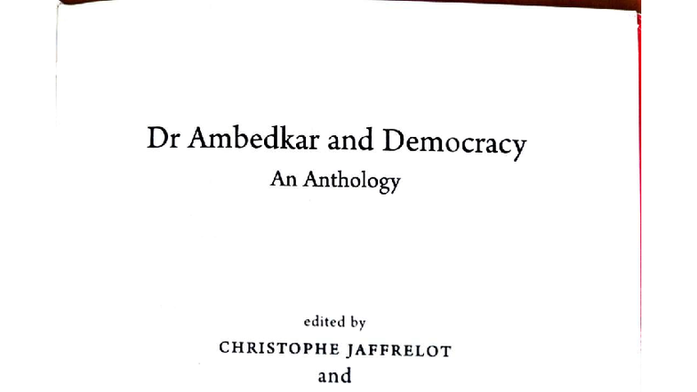 Dr. Ambedkar's Vision for Democracy: Insights from 1919-1942 - Studocu