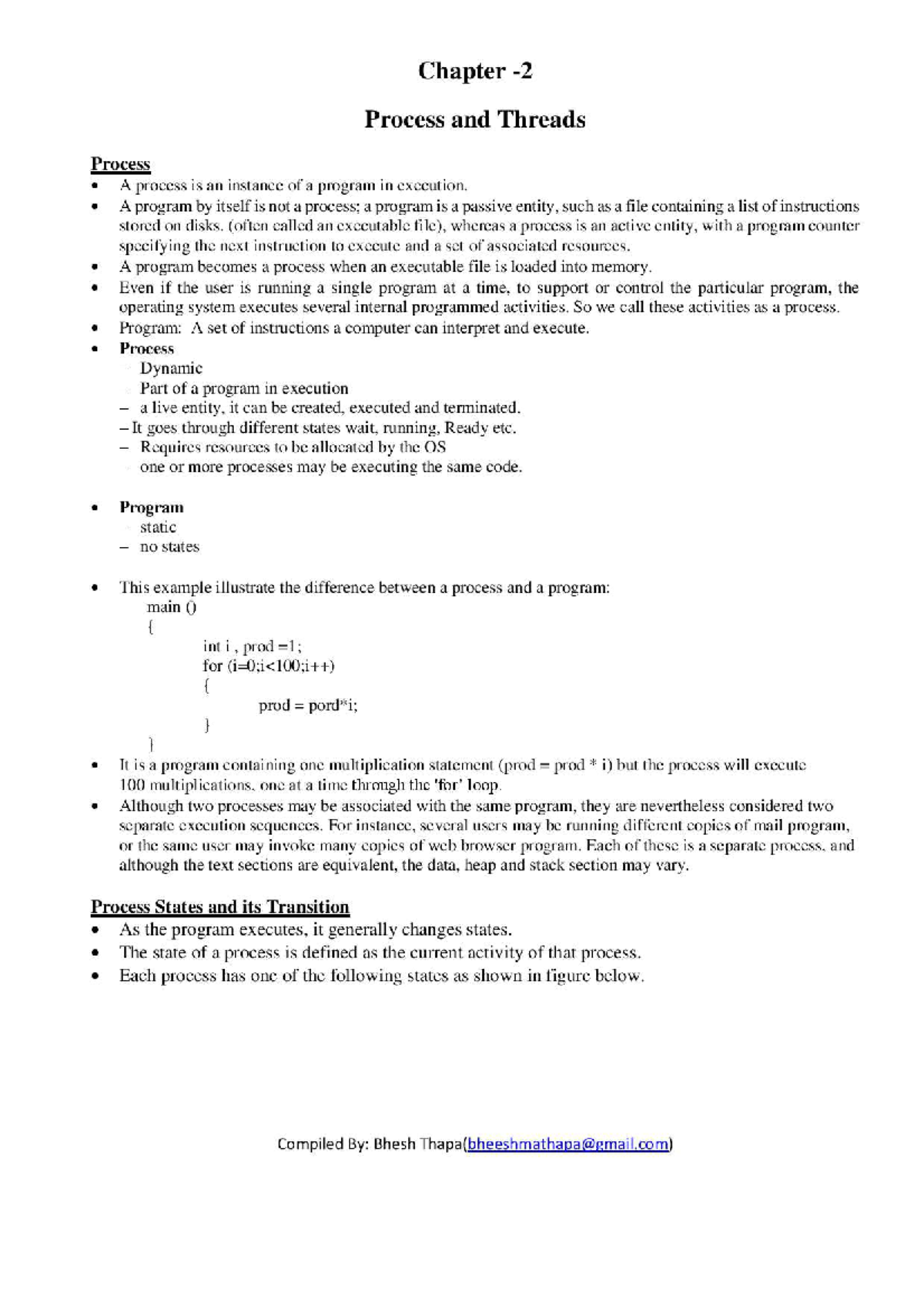 Chapter 2-Process-And-Threads 241127 070507 compressed - Chapter Process and Threads Process A ...