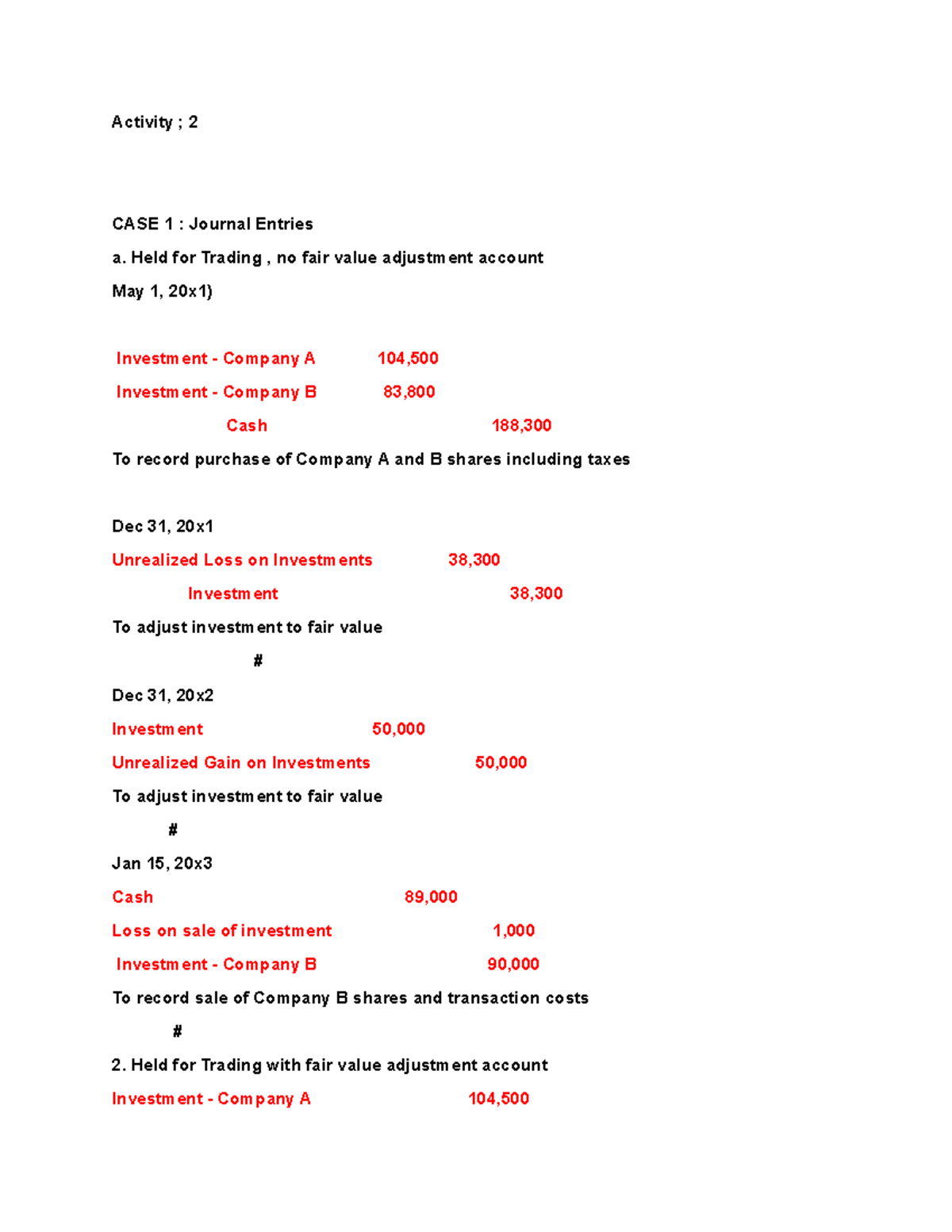 Activity 2 - Ilandag - Journal Entries for Investments (Case Study ...