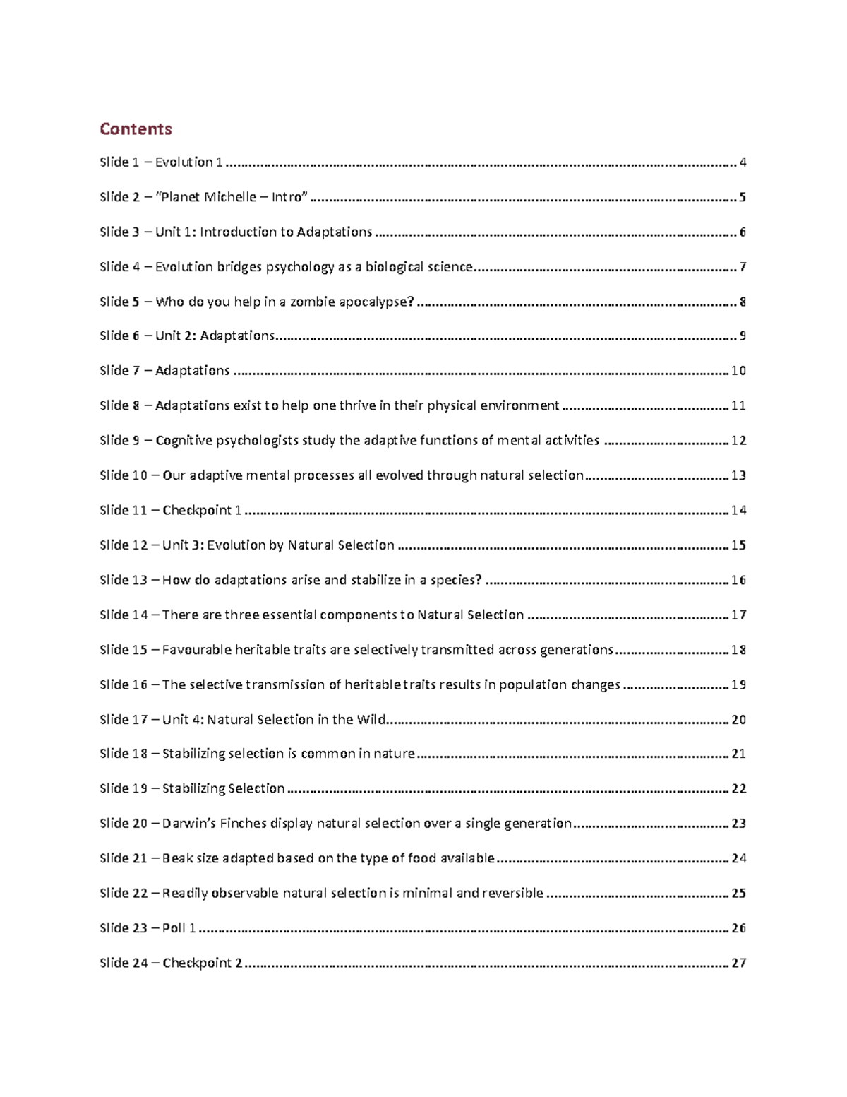 03-Evolution 1: Understanding Adaptations and Natural Selection - Studocu