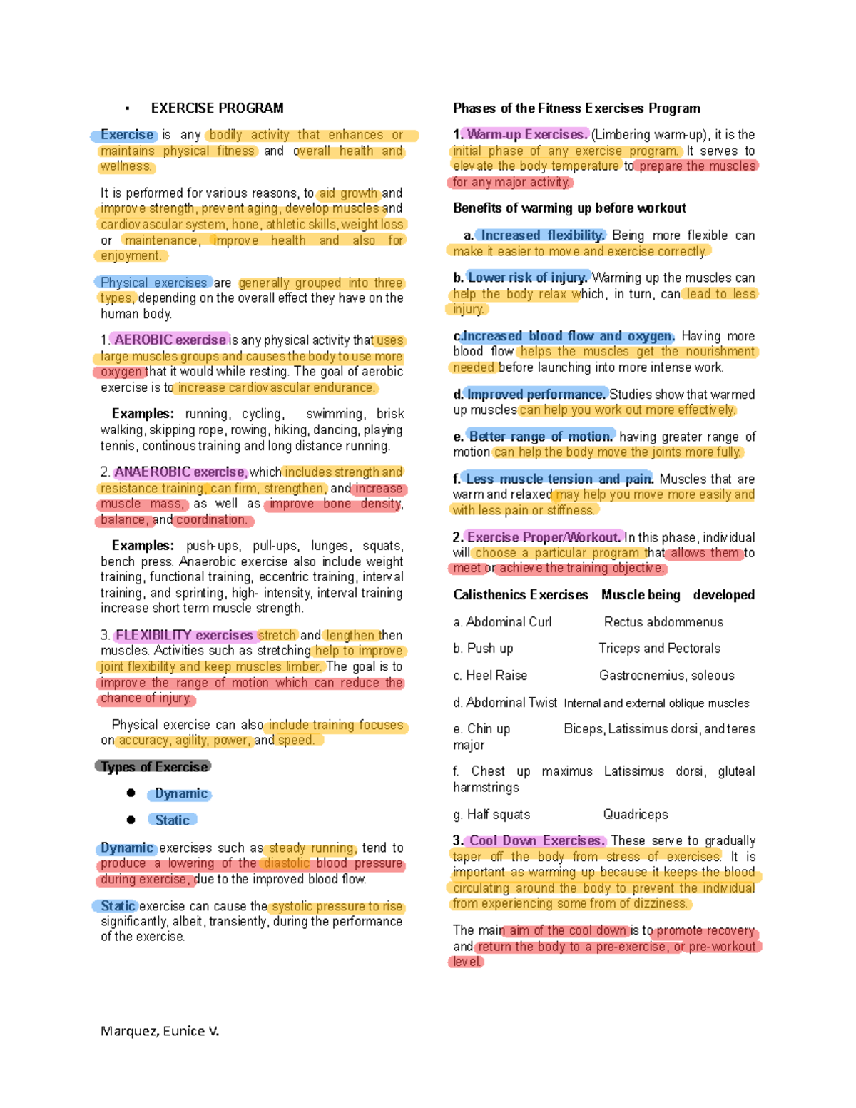 Pathfit Semis Reviewer: Comprehensive Exercise Program Overview - Studocu