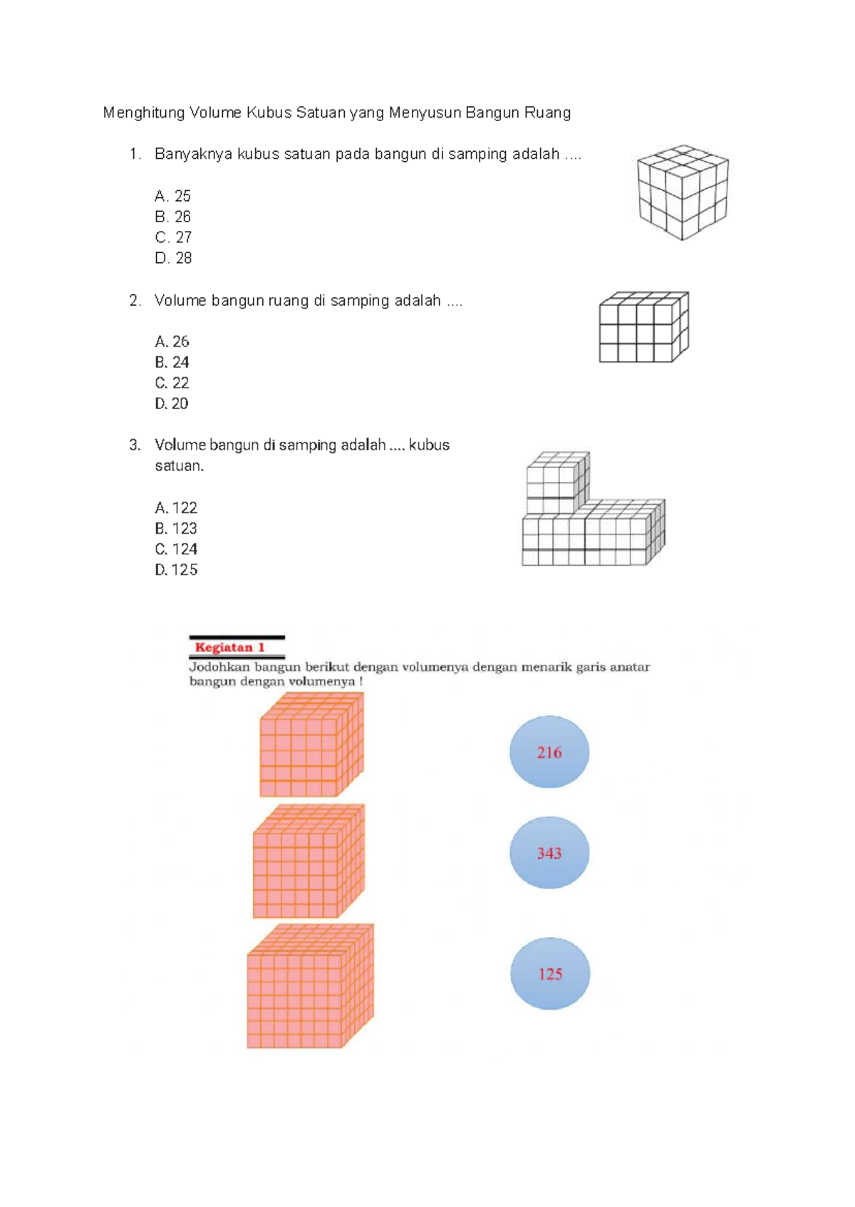 547662408475476550 Menghitung Volume Kubus Satuan yang Menyusun Bangun ...