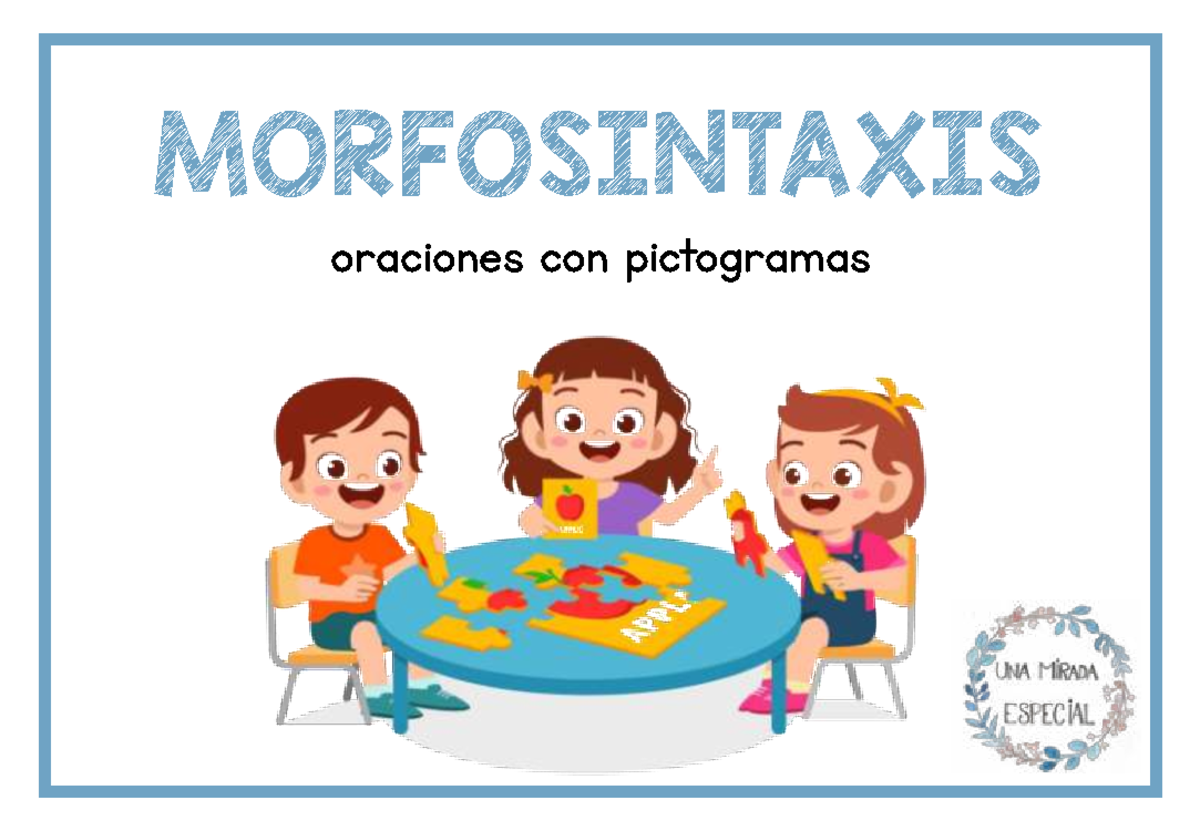 Morfosintaxis-CON-Pictogramas: Ejemplos de Oraciones y Actividades - Studocu