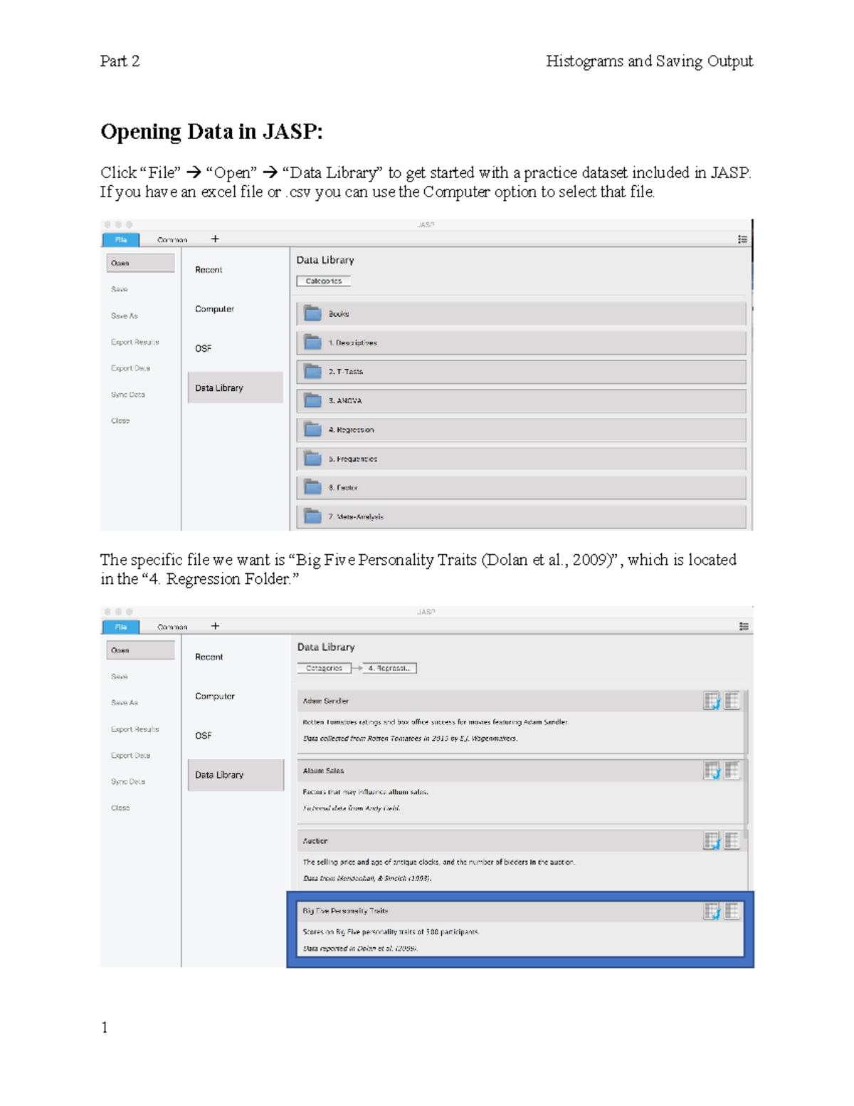 2 Using JASP to Create Histograms and Descriptive Stats - Studocu