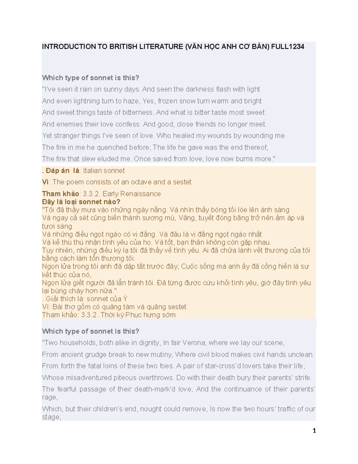 British Literature Overview: Key Concepts and Poetic Forms (Văn học Anh ...